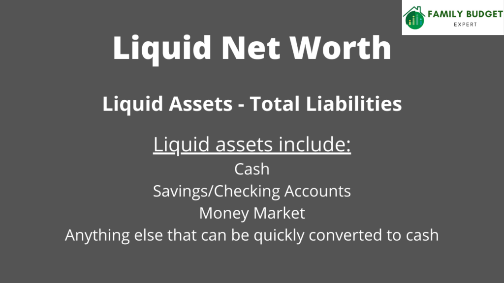 Liquid Net Worth: Your key to staying out of debt - Family Budget ...
