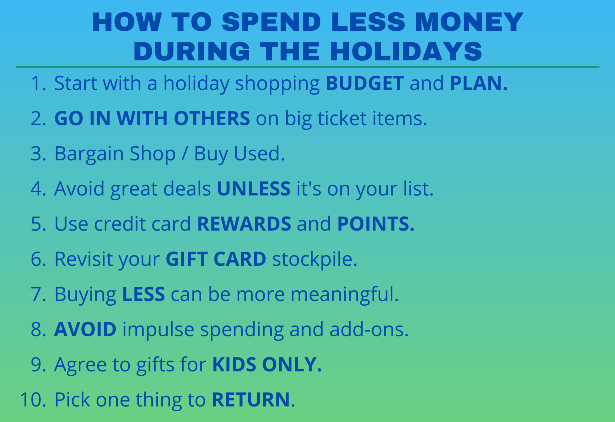 How to not overspend during the holidays - Family Budget Services